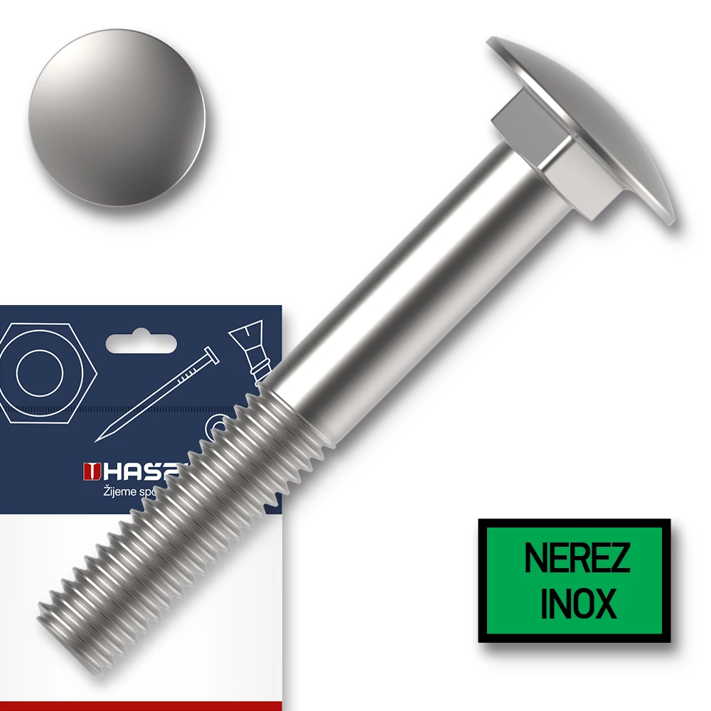 Šroub vratový M5x30 nerez A2-70 DIN603 sáček-10ks | haspl.cz